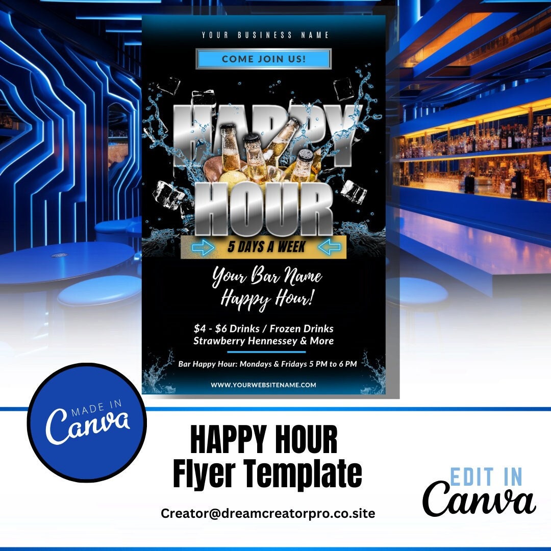 Happy Hour Flyer / Event Flyer / Club Flyer / Business Flyer / Canva ...