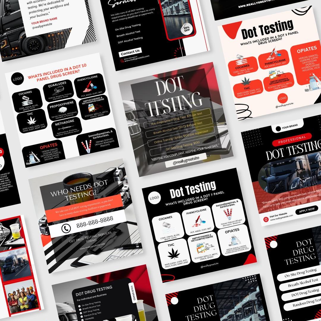 DOT Drug Testing Canva Flyer Template / DIY Medical DNA Lab Service ...
