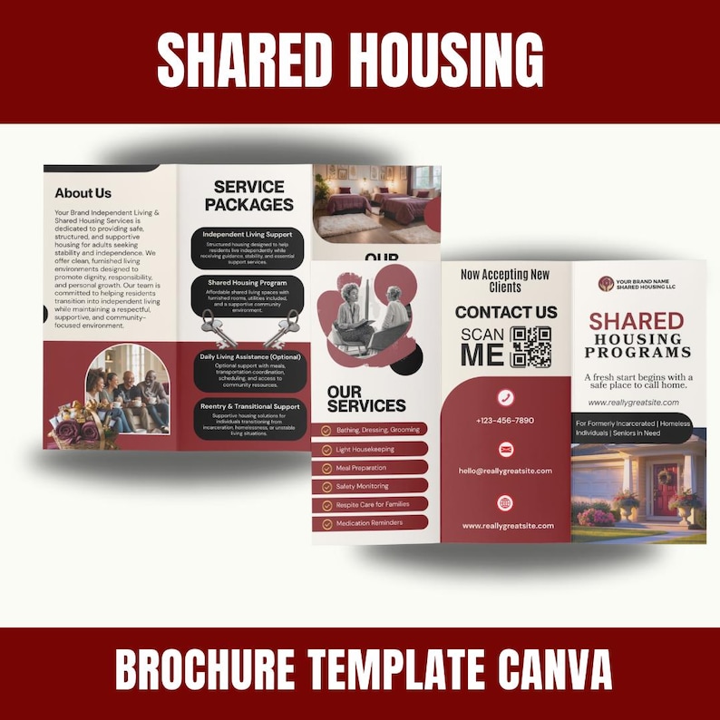 Shared Housing Service Brochure Template | Independent Living Reentry ...
