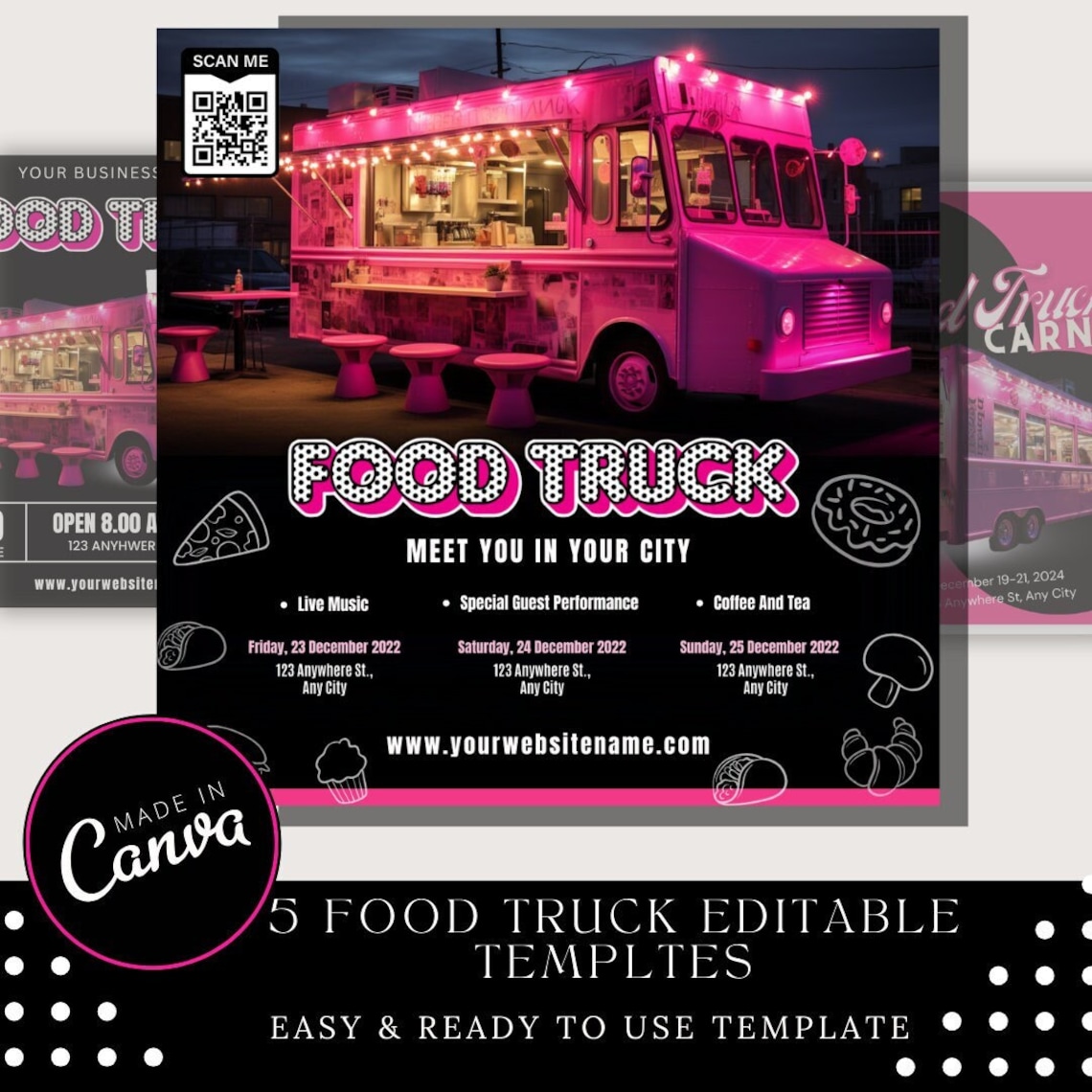 FOOD Menu Template / Food Truck Menu Template / Food Menu / Canva ...