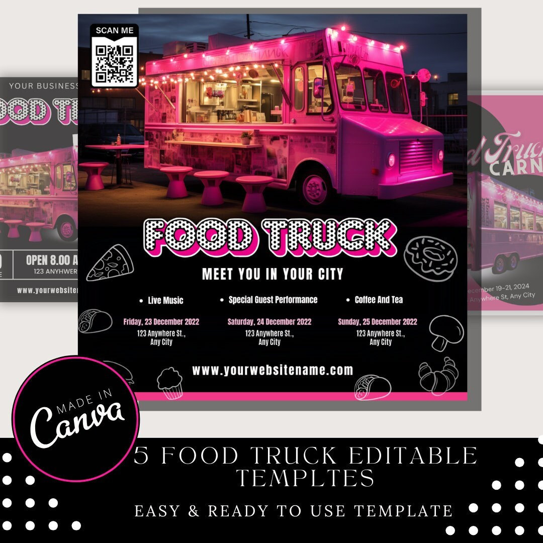 FOOD Menu Template / Food Truck Menu Template / Food Menu / Canva ...