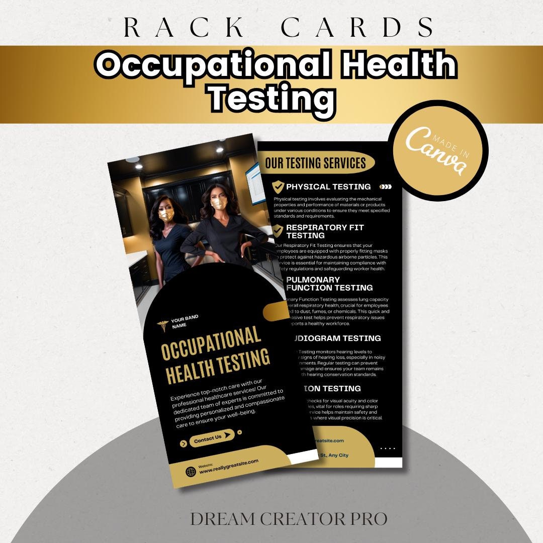 Occupational Health Testing Physicals Rack Card / DIY Medical Service ...