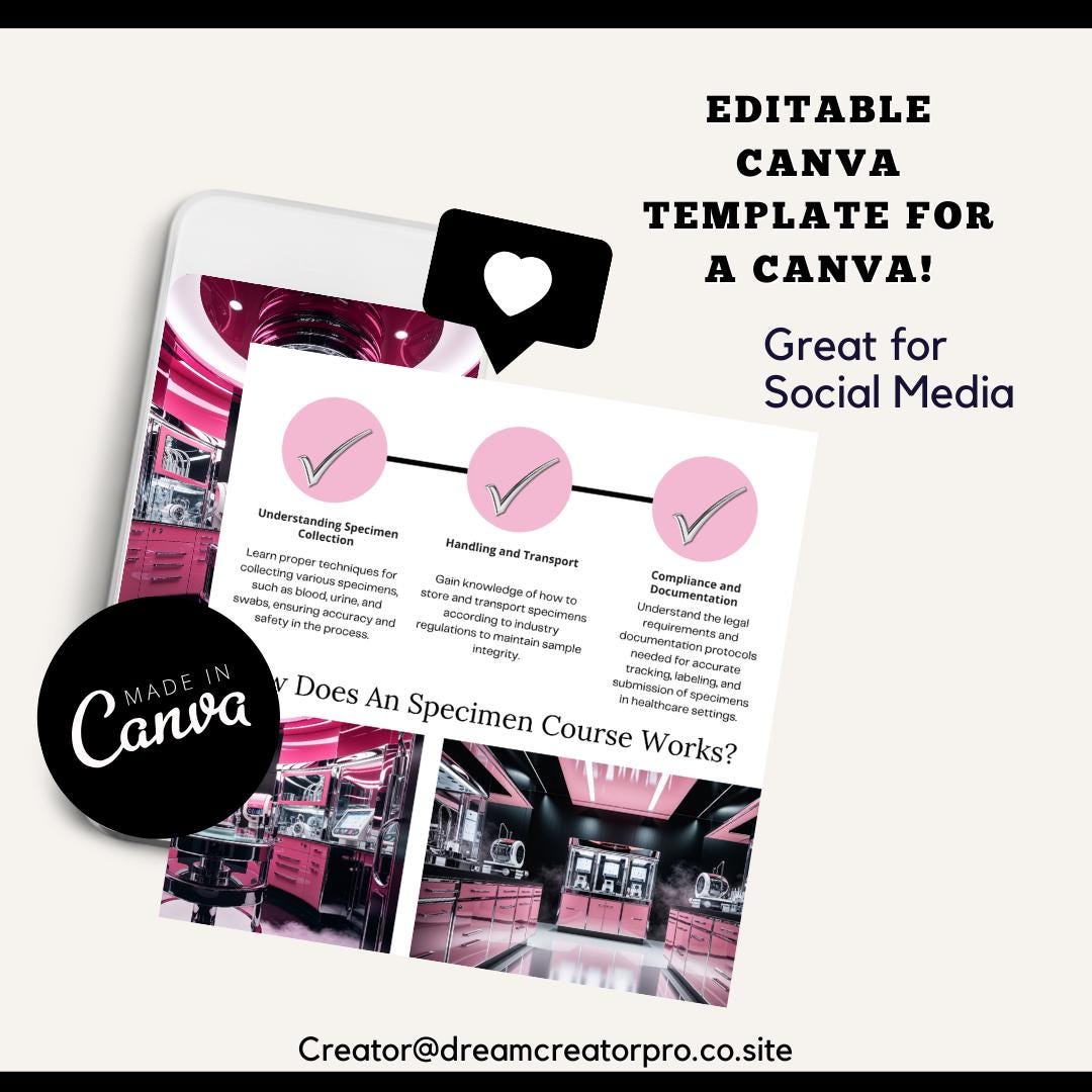 DOT Specimen Course Canva Flyer Template / DIY Medical DNA Lab Service ...