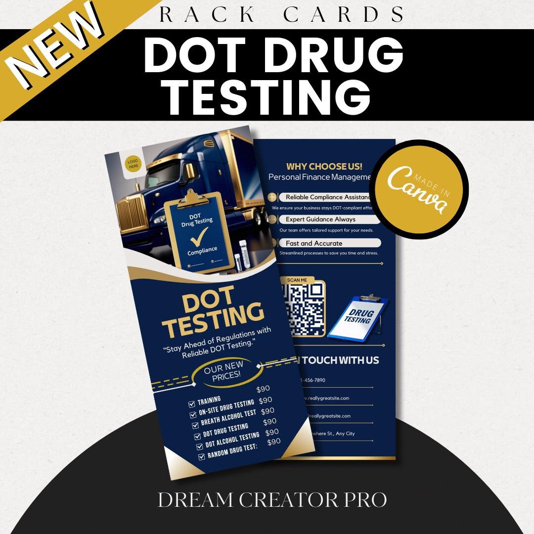 DOT Testing Consortium Rack Card Flyer Canva / DIY Drug Lab Service ...
