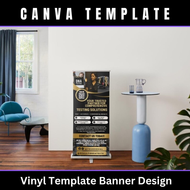 Lab Services Retractable Banner Template | Drug Testing, DNA, Wellness ...