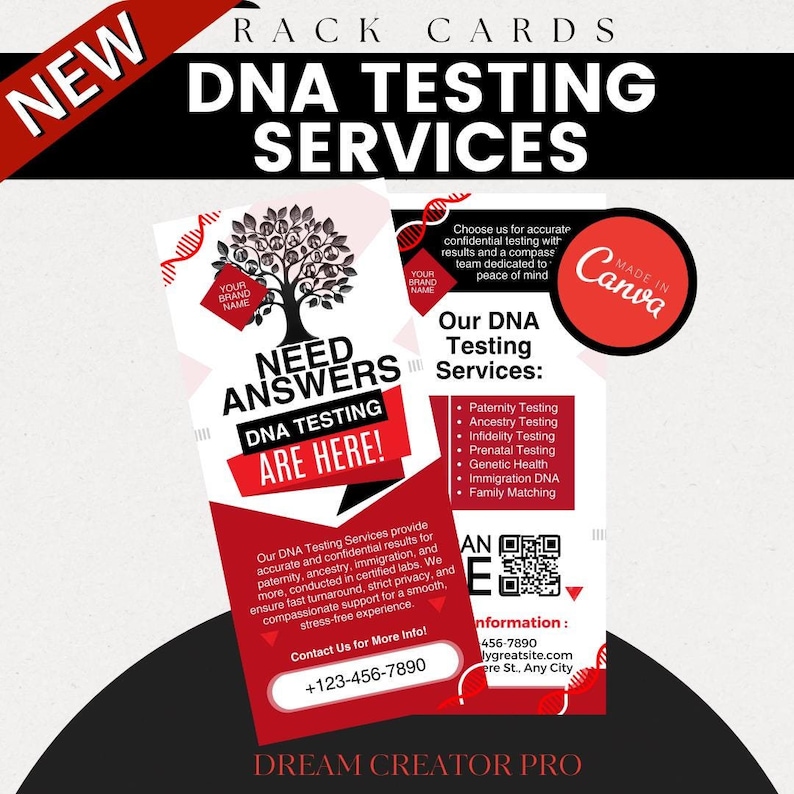 DNA Testing Rack Card / DIY Medical Service/ Mobile Paternity Testing ...