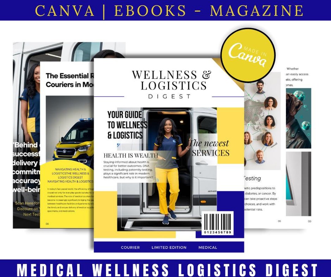 Wellness Logistics Magazine Ebook Template / DIY Medical Courier ...