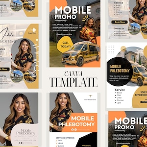 Mobile Phlebotomy Canva Bundle Template / DIY Medical Service Flyer ...