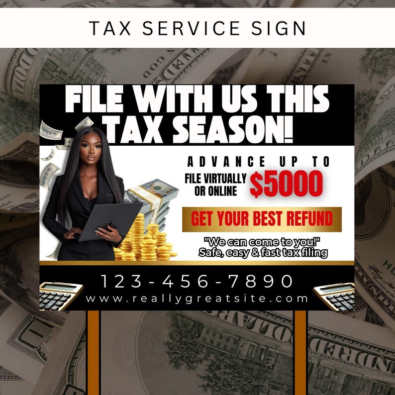 Tax Yard Sign Template | Tax Prep Lawn Sign Canva Design | Tax Season ...