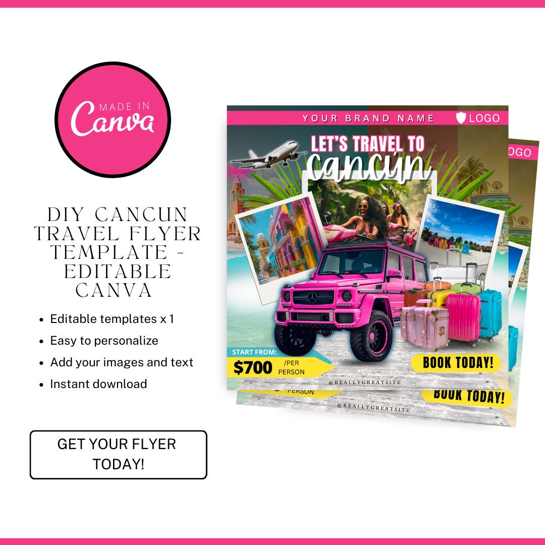 CANCUN Travel Agent Flyer / Travel Agent Canva / Travel Agent / Canva ...