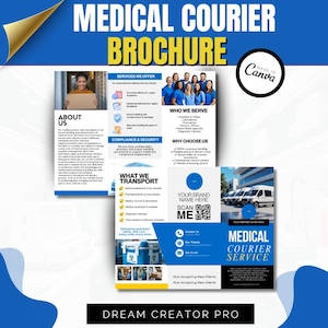 Medical Courier Service Brochure Template | Editable Canva Design for ...