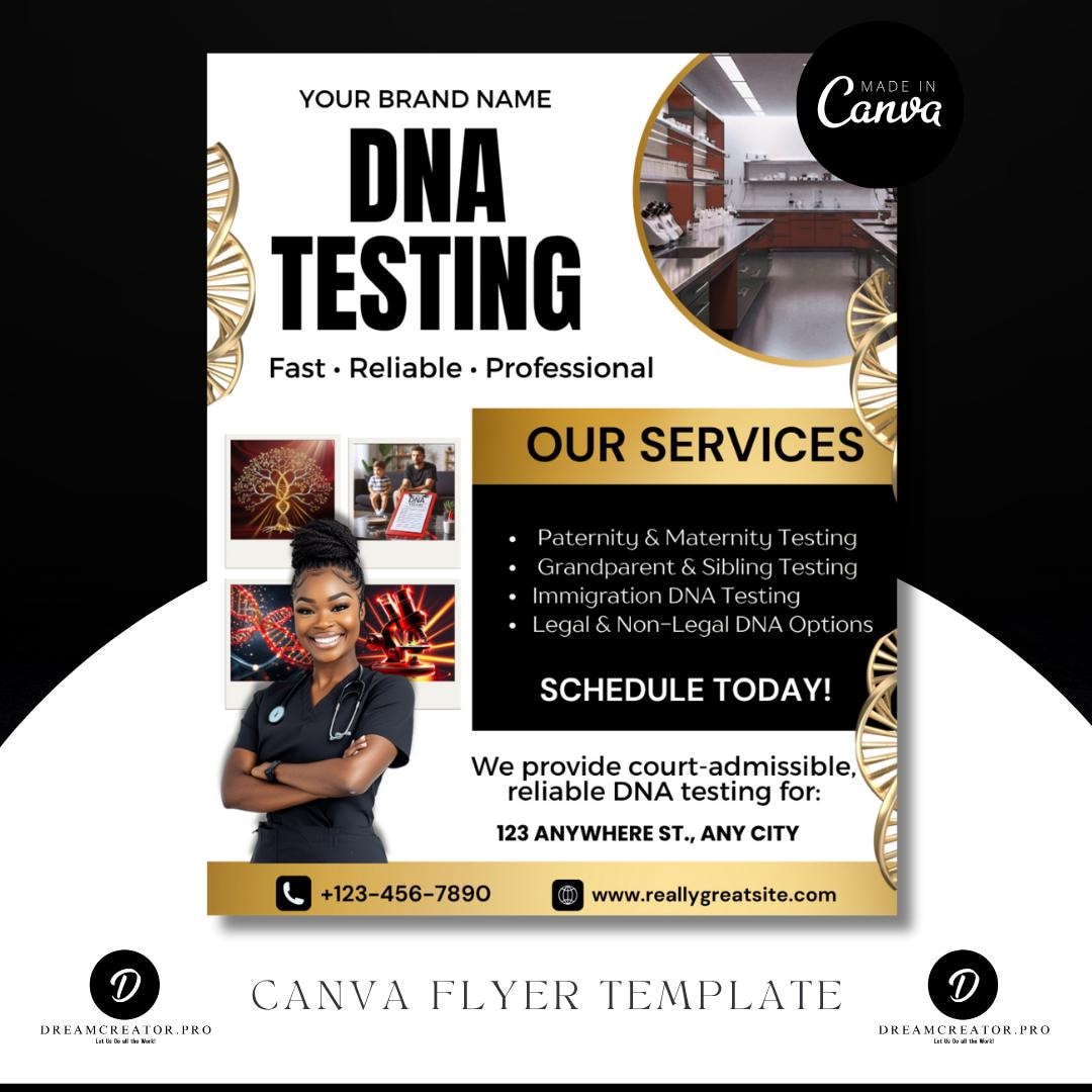DNA Testing Instagram Post Template | Canva Editable DNA Lab Services ...
