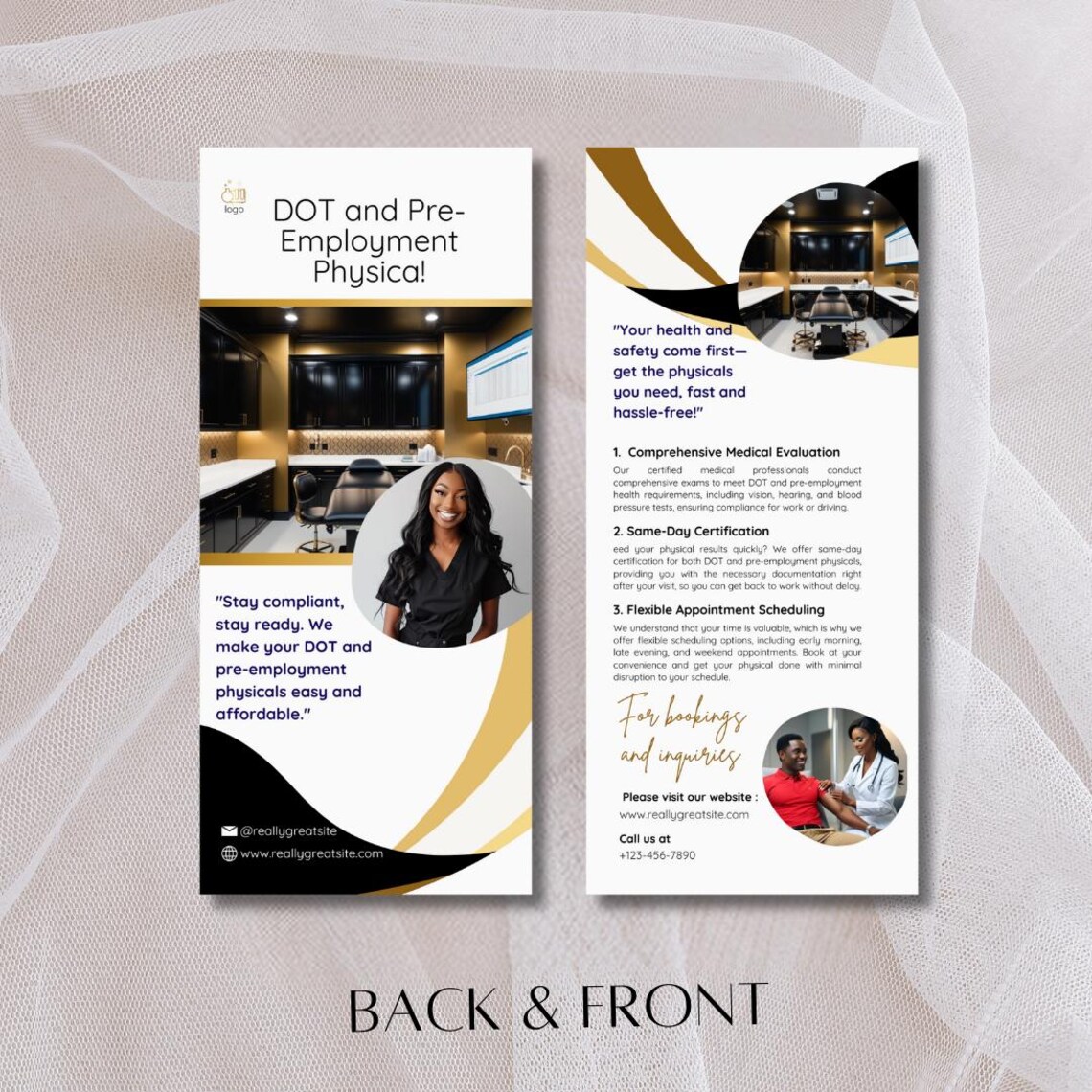 DOT & Pre-employment Physicals Rack Card / DIY Medical Service/ Mobile ...