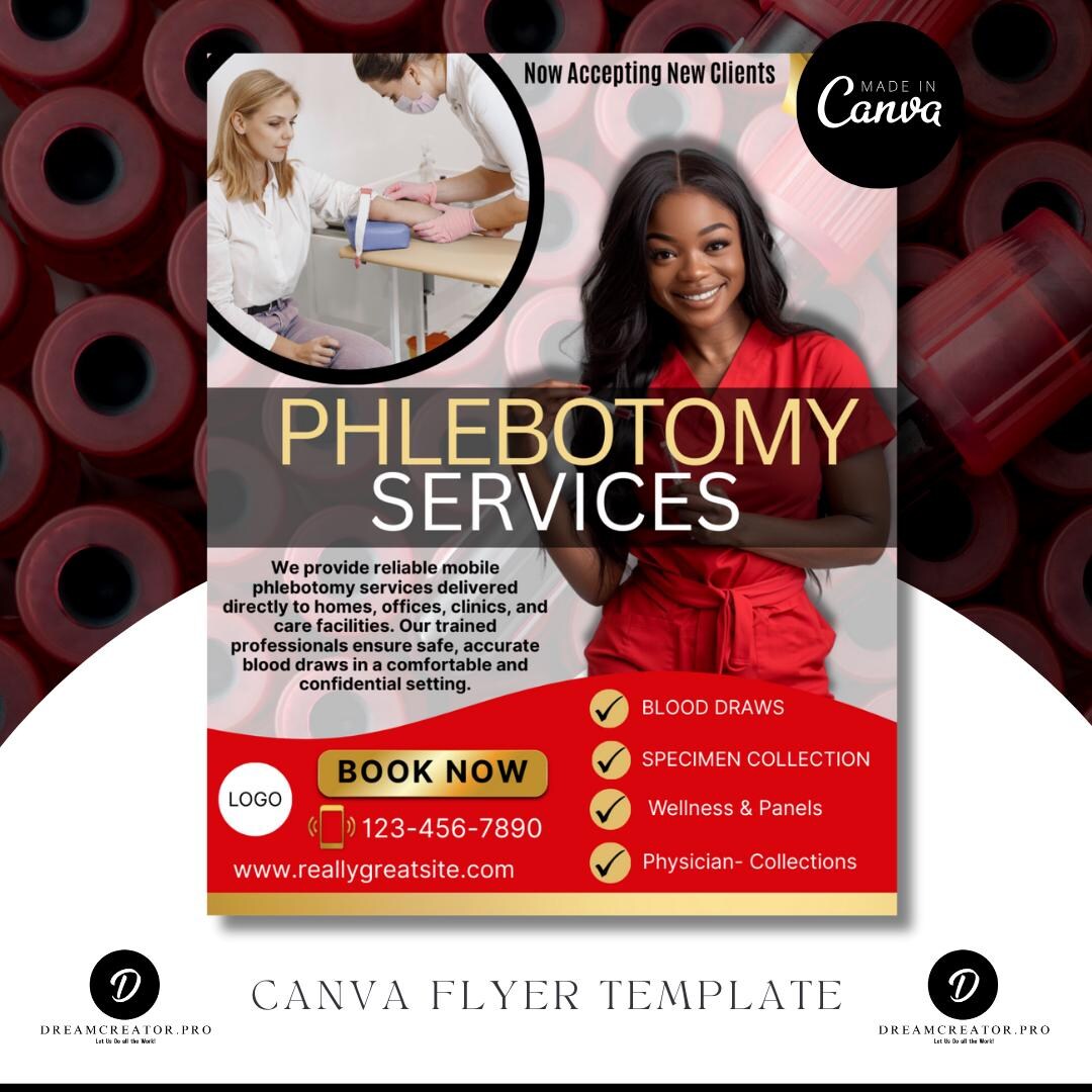 Phlebotomy Service Flyer Template / DIY Medical Service Flyer ...