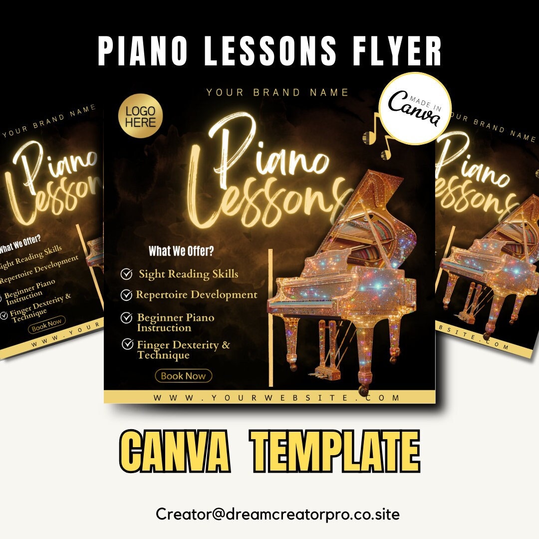 Piano Lessons Flyer Template, Classes Flyer, Online Class Template ...
