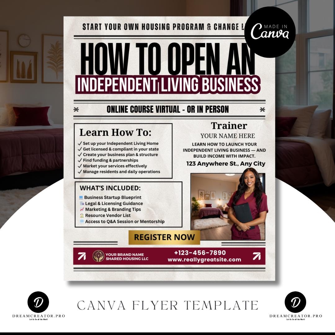 Independent Living Business Flyer Bundle | Editable Canva Templates ...
