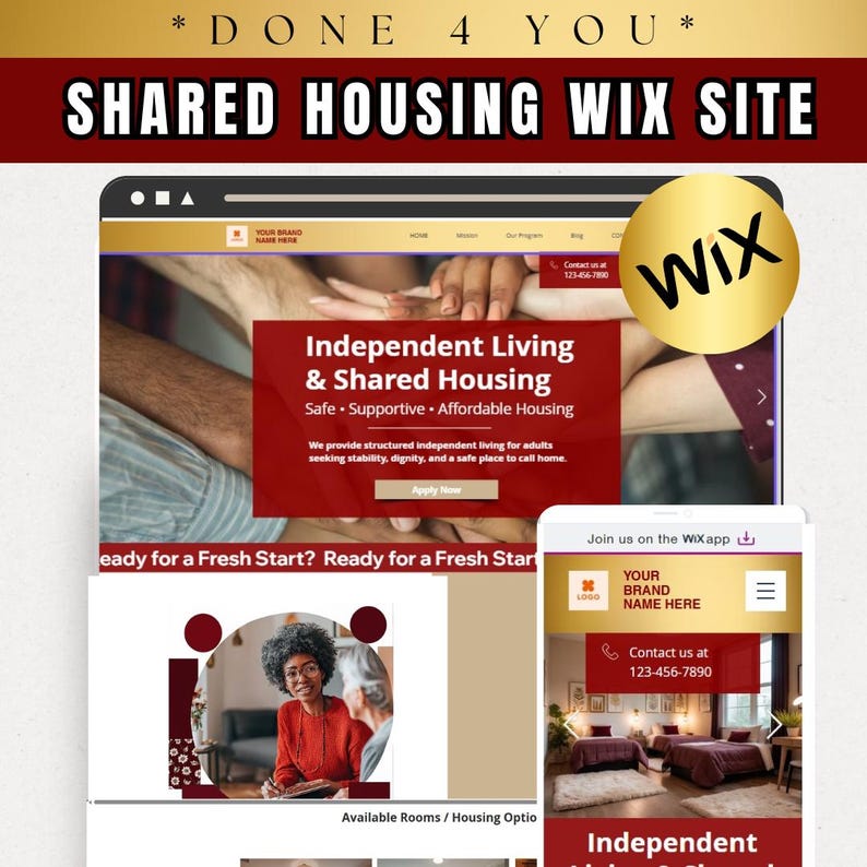 Shared Housing Wix Website Template Bundle | Independent Living Program ...