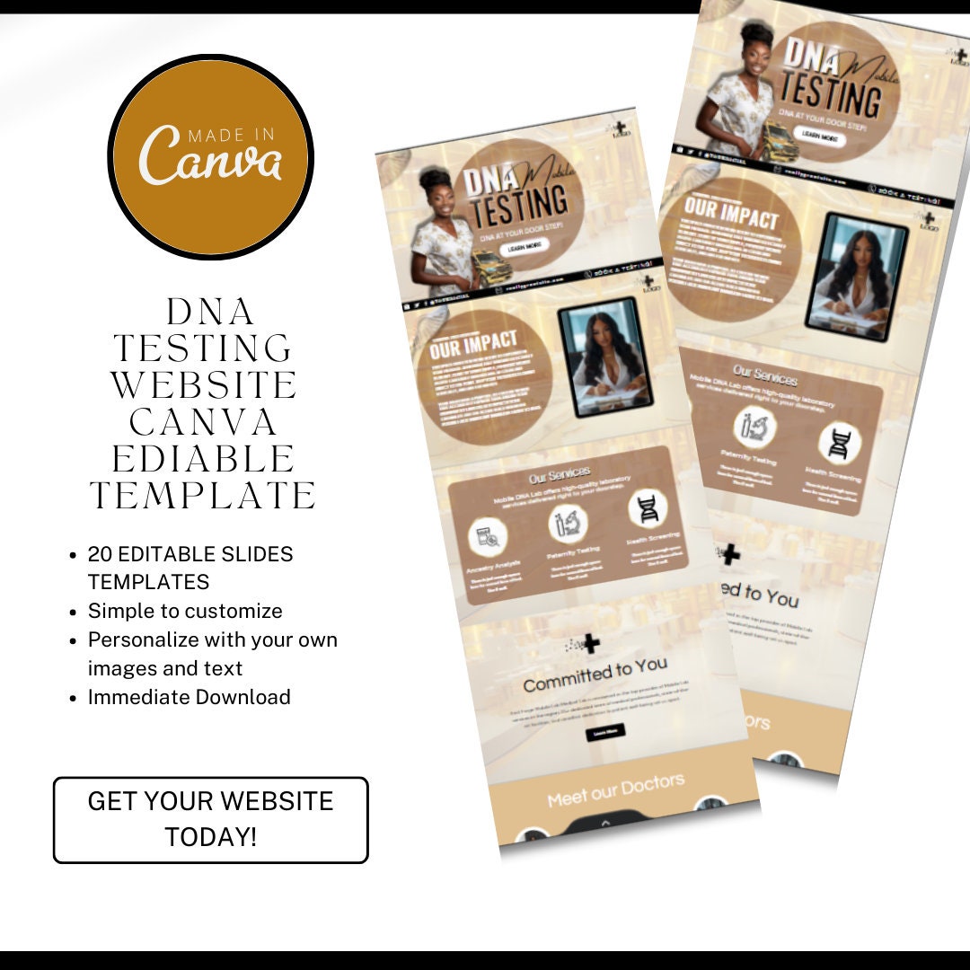 Mobile DNA Testing Canva Website / DIY Medical DNA Lab Service Website ...