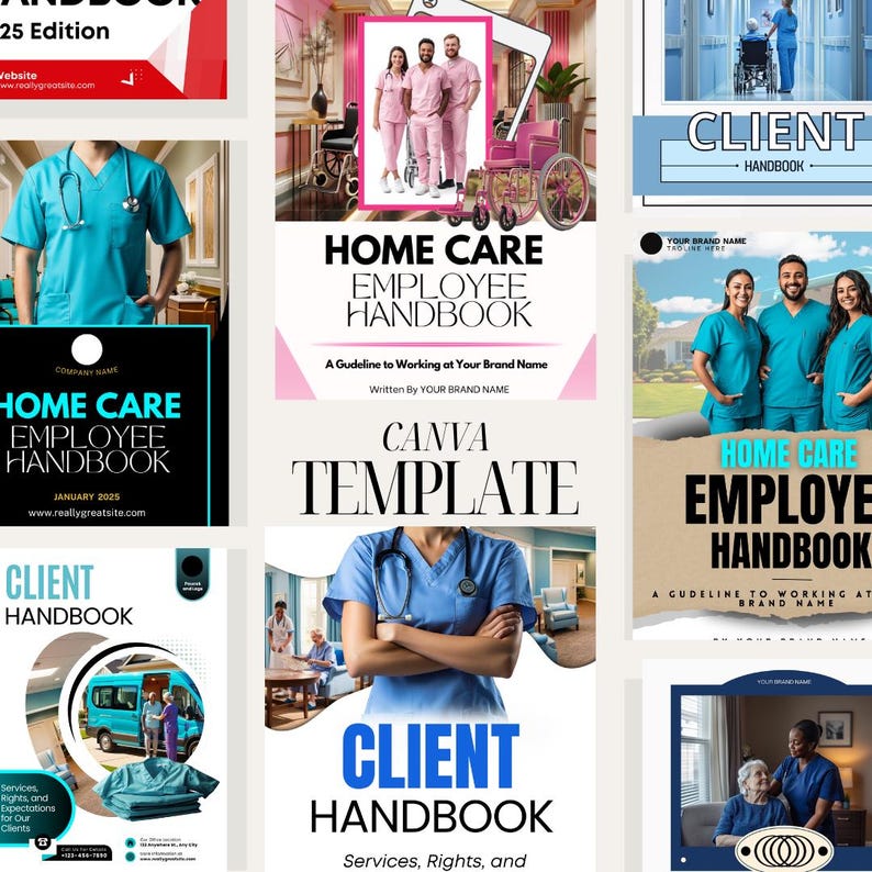 Home Care Service Handbook Cover / DIY Caregiver Ebook / Medical Ebook ...