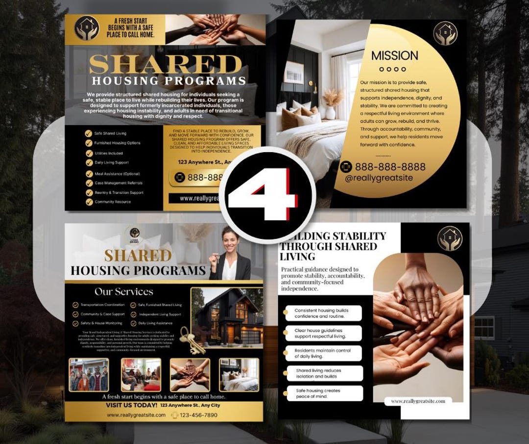 Shared Housing Flyer Template | Affordable Living Canva Flyer ...