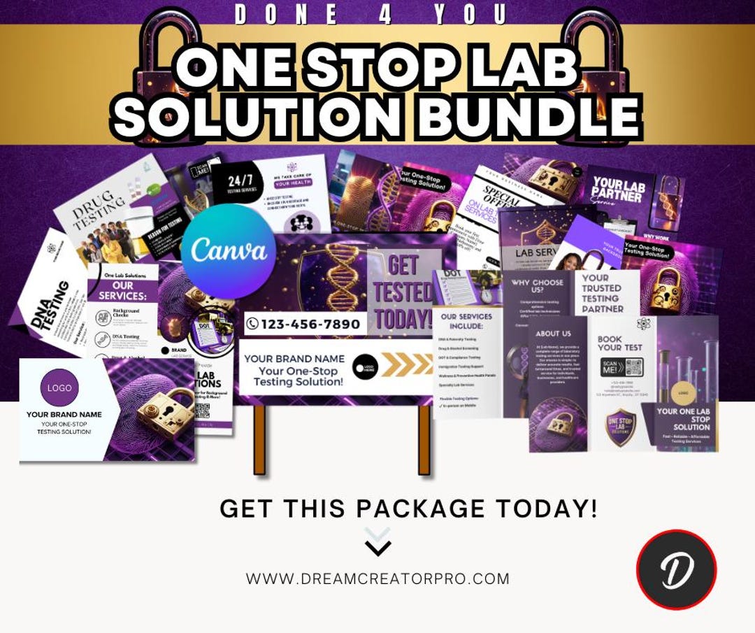 One Stop Lab Solution Canva Template Bundle | Medical Lab Marketing Kit ...