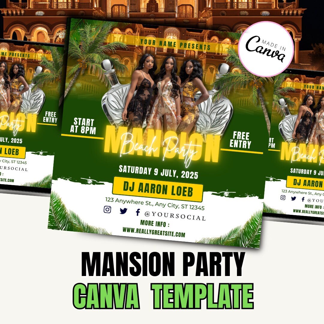 Mansion Club Party Flyer Template / Party Flyer / Club Flyer / Canva ...