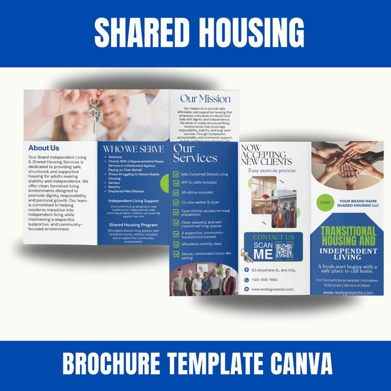 Transitional Housing Brochure Template Canva | Shared Housing ...