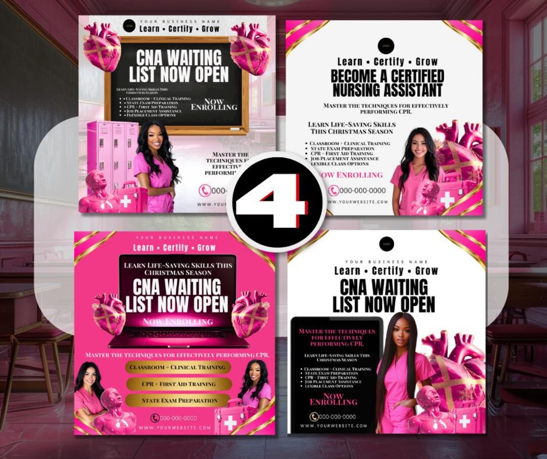 Certified Nursing Assistant Flyer | CNA School Canva Template | Nursing ...