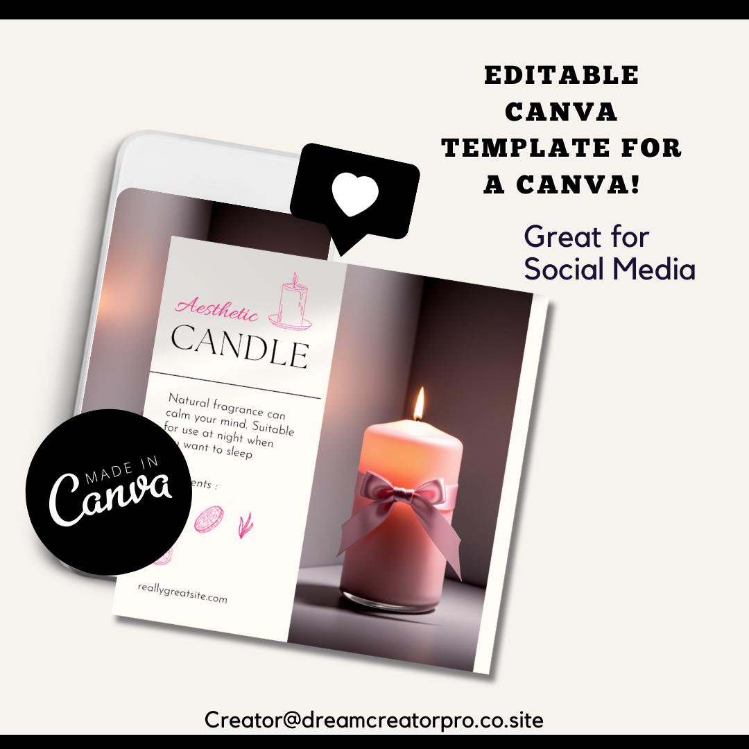 Candle Business Flyer Canva Template / Candle Mockup Flyer / Candle ...