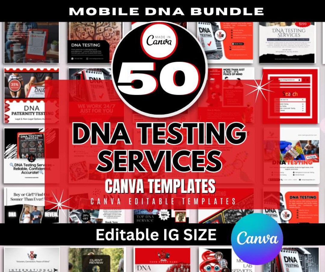 DNA Testing Flyer Canva Templates / DIY DNA Lab Service Instagram ...