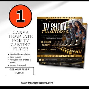 TV AUDITION Casting Call Flyer Canva Template / Podcast Show / Audition ...