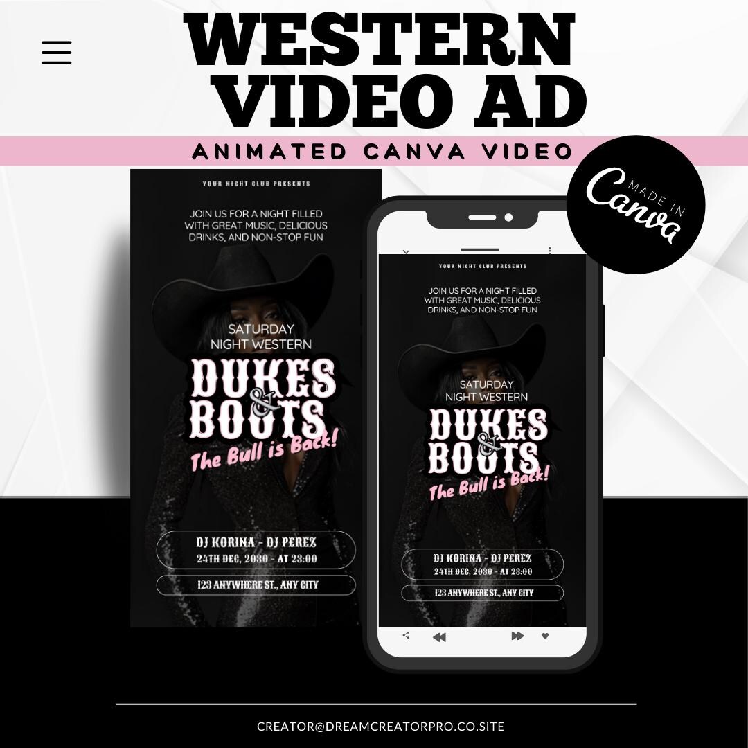 Rodeo Western Night Animated Party Flyer Template, Party Flyer, Club ...