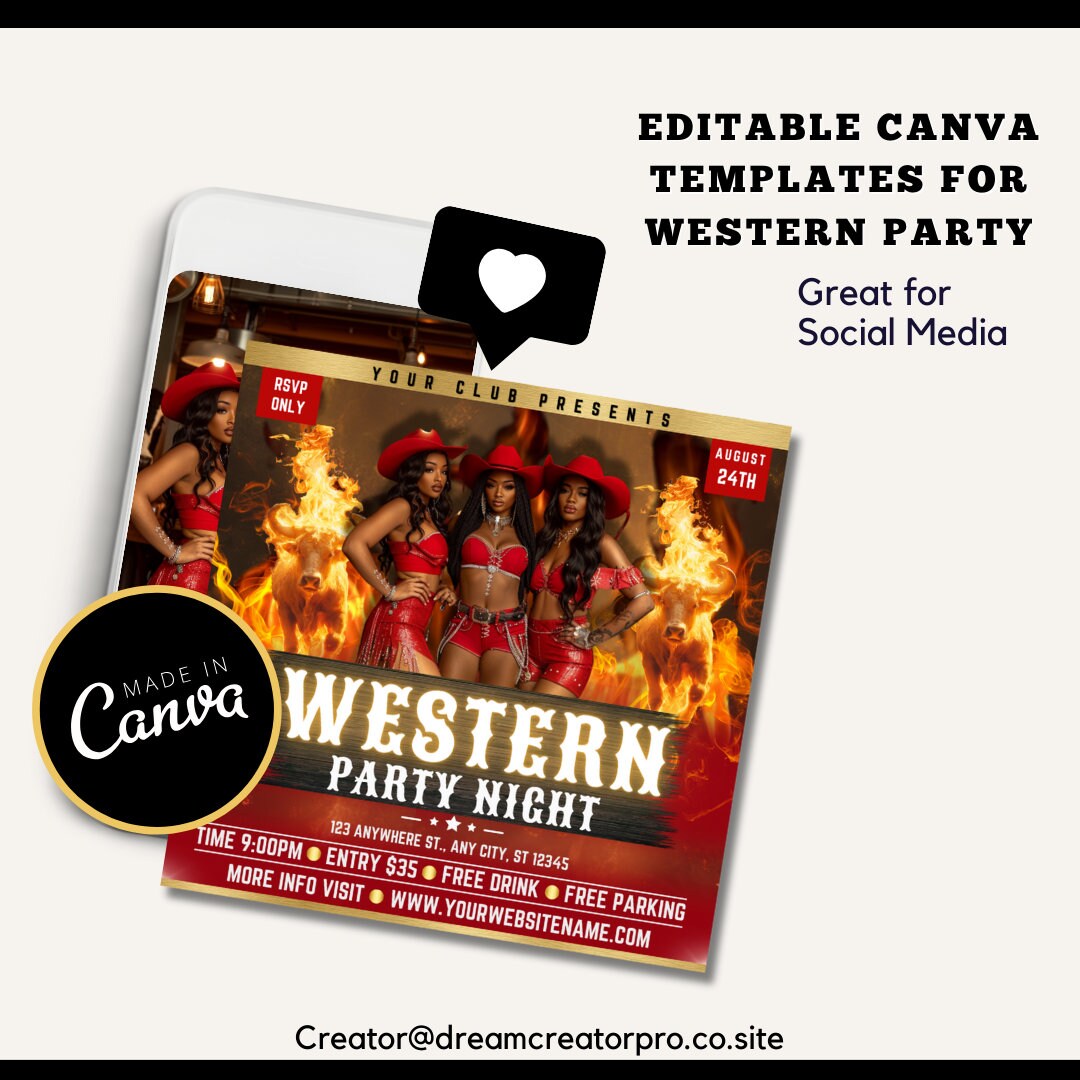 Rodeo Western Night Animated Party Flyer Template, Party Flyer, Club ...