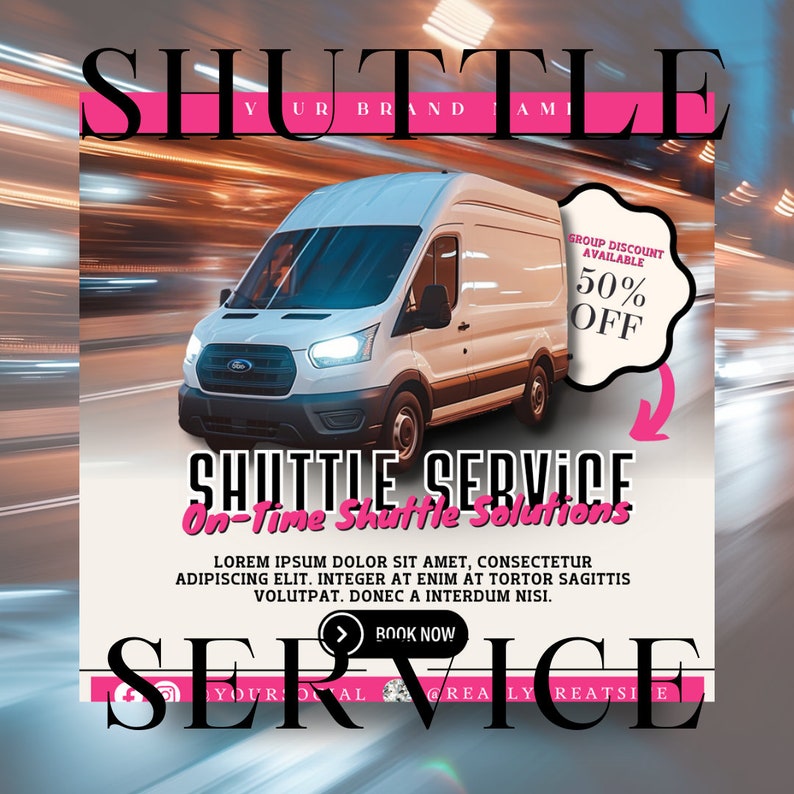 Shuttle Service Flyer Canva Template / Car Service Flyer / Service ...