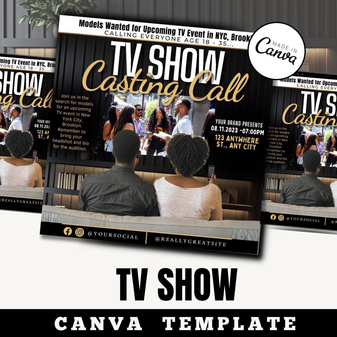 Casting Call TV AUDITION Flyer Canva Template / Casting Call / Audition ...