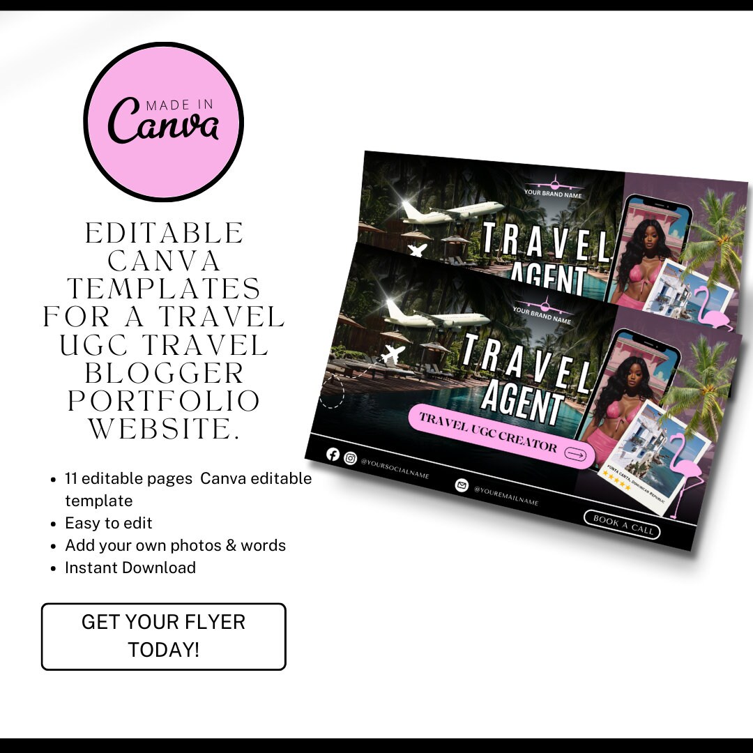 TRAVEL Agent Portfolio Website Template / Travel Agent Canva / Travel ...