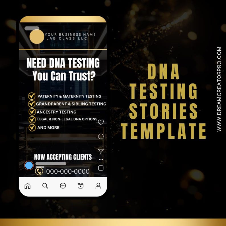 DNA Testing Instagram Stories Bundle | 10 Editable Canva Templates ...