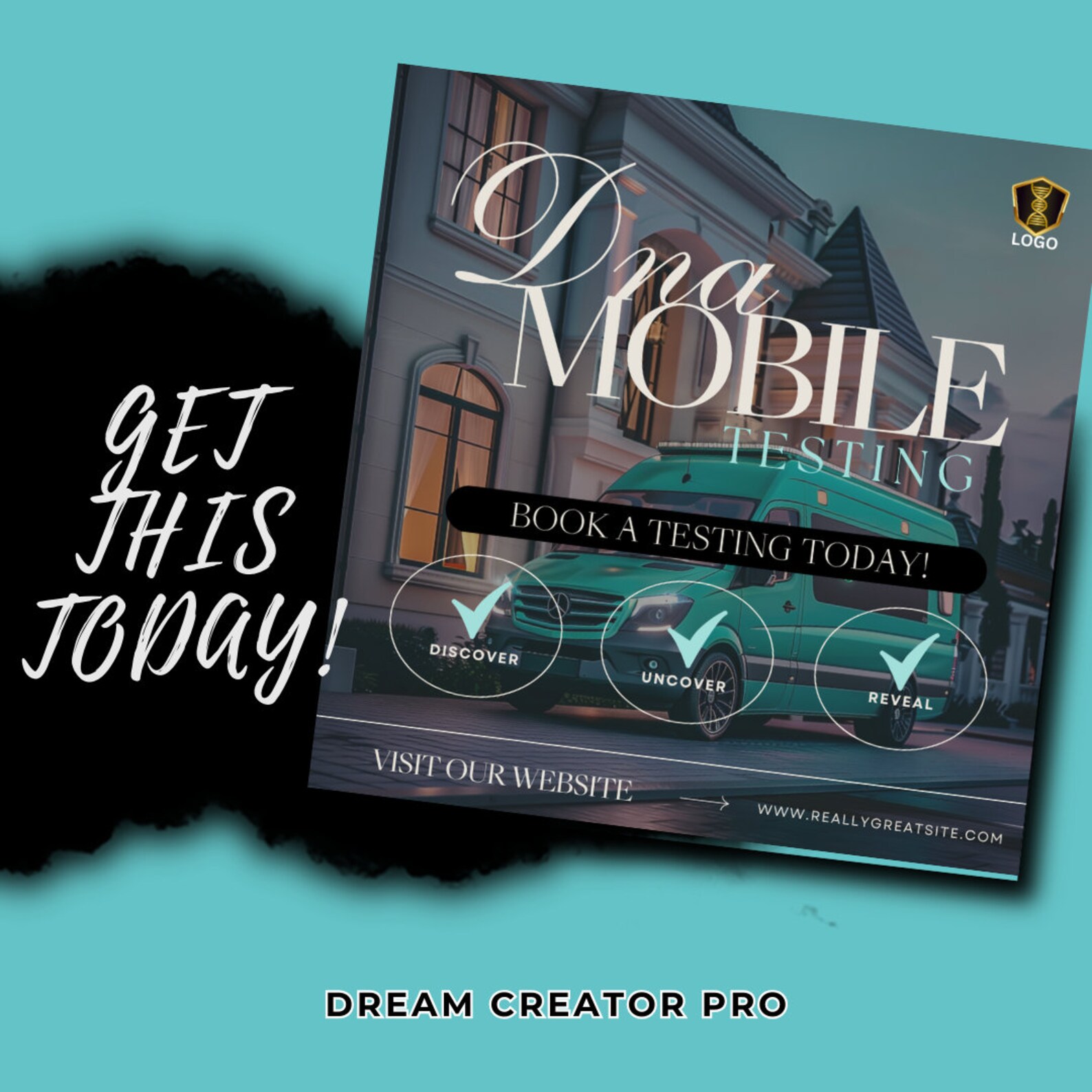 Mobile DNA Testing Flyer / DIY Medical DNA Lab Service Flyer/ Mobile ...