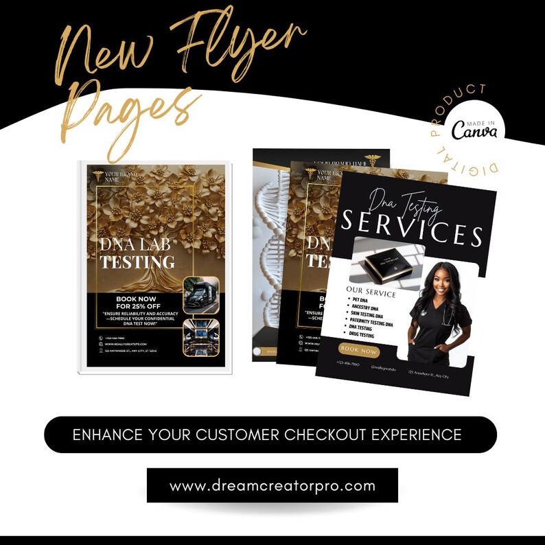 DNA Testing Flyer Canva Templates / DIY Medical DNA Lab Service Website ...