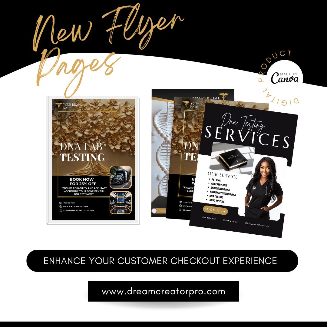 DNA Testing Flyer Canva Templates / DIY Medical DNA Lab Service Website ...