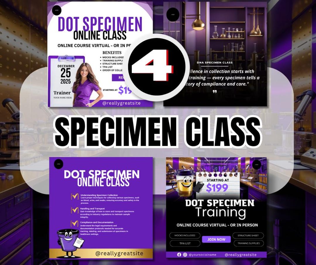 DOT Specimen Collection Class Template Bundle | Canva Editable DOT ...