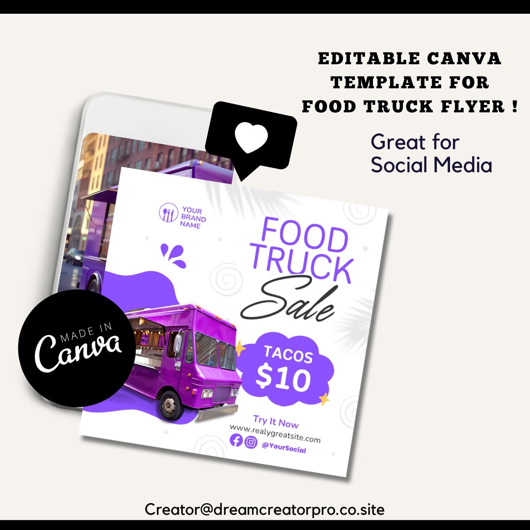 FOOD Truck Menu Template / Food Truck Menu Template / Food Menu / Canva ...