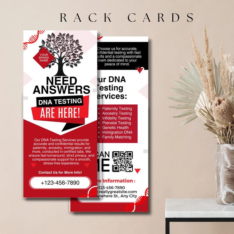 DNA Testing Rack Card / DIY Medical Service/ Mobile Paternity Testing ...