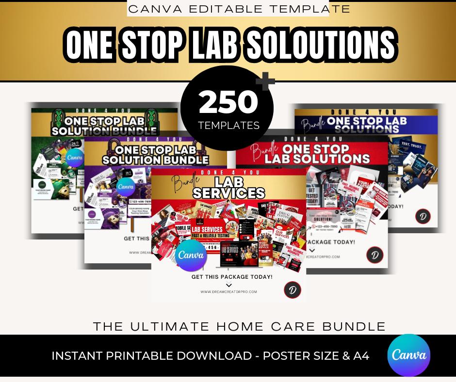 Mega One Stop Lab Solution Canva Template Bundle | Lab Testing Flyers ...