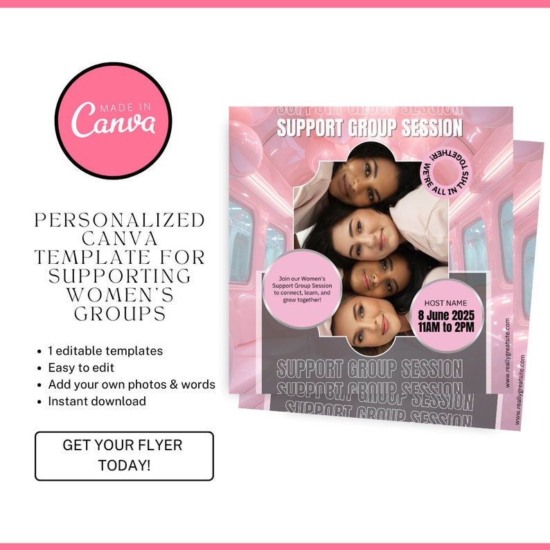 Support Group Flyer Template for Online Sessions and Webinars - Etsy
