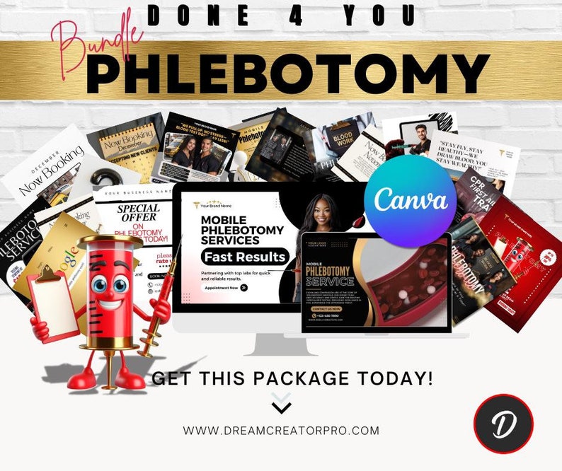 Phlebotomy Canva Bundle Template / DIY Medical Service Flyer ...