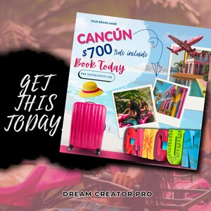 CANCUN Travel Agent Flyer / Travel Agent Canva / Travel Agent / Canva ...