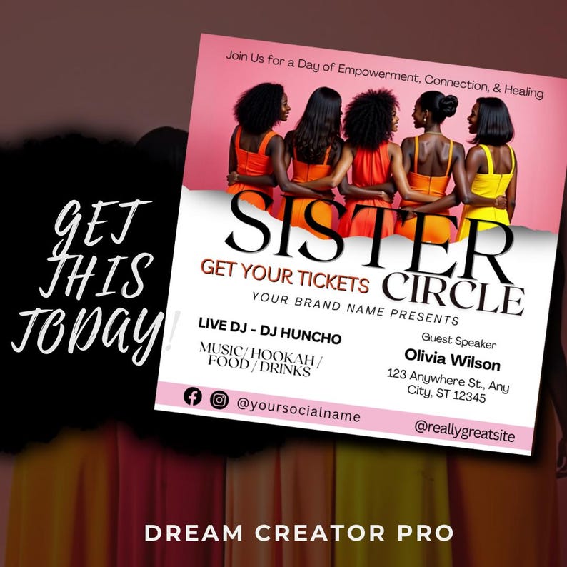 Women Sister Circle Event Flyer Template / Conference Flyer / Digital ...
