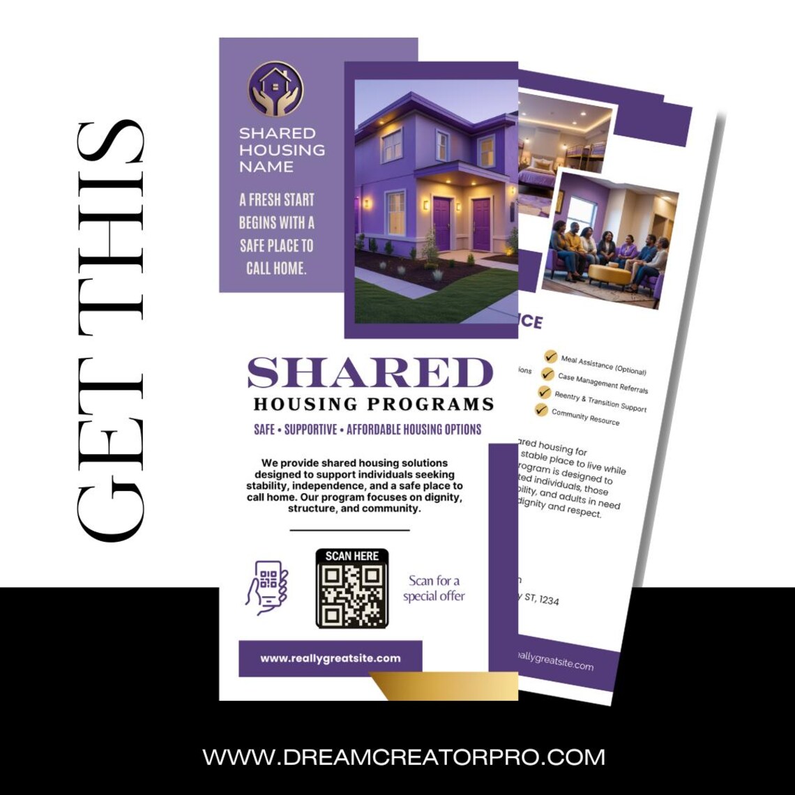 Shared Housing Rack Card Template | Independent Living & Reentry ...