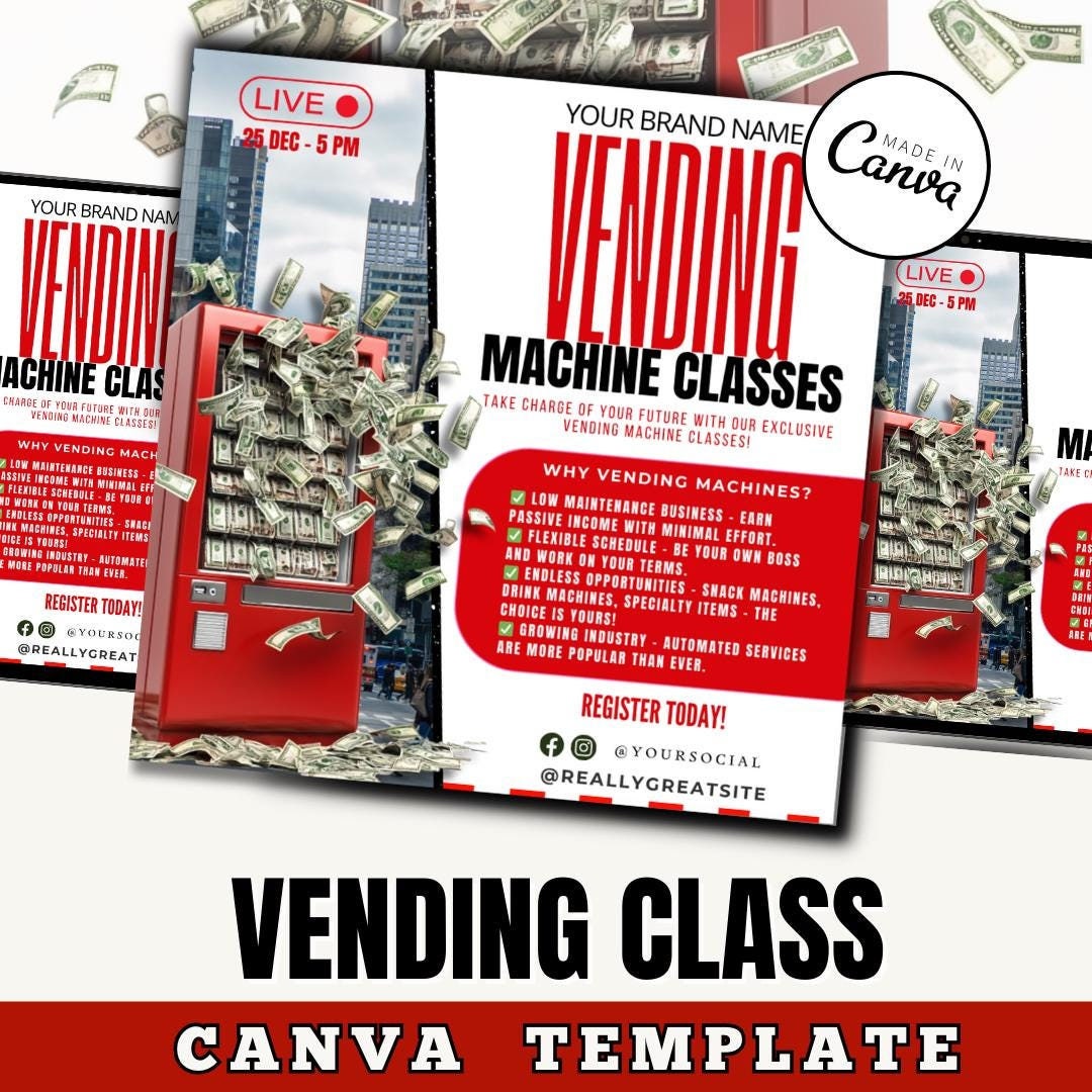 Vending Machine Classes Flyer Template / Canva Ig 2025 / Online Class ...
